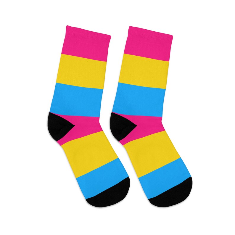 Pansexual Flag Socks Striped Pan Pride Flag Socks Pansexual Etsy