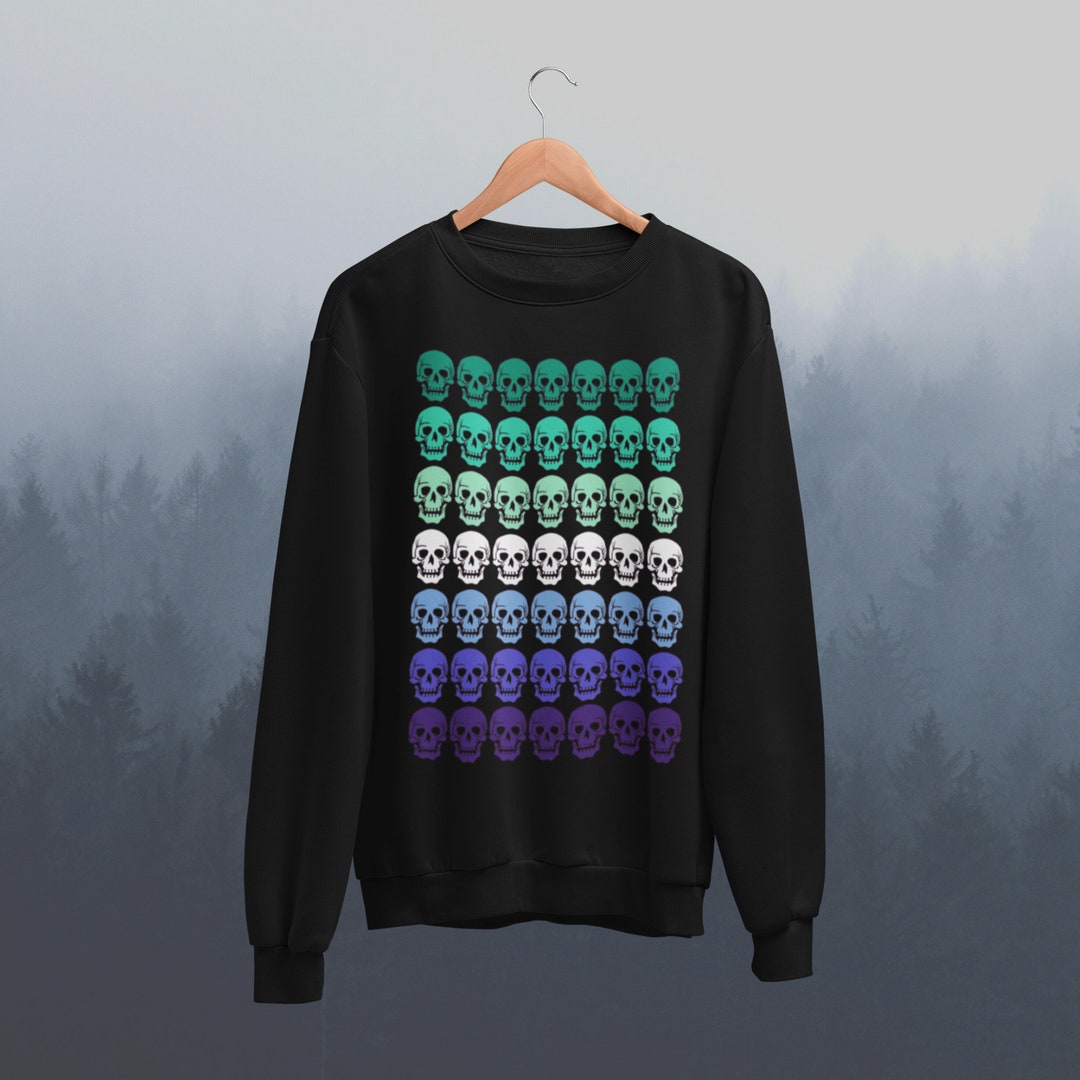 MLM Flag Skulls Halloween Sweatshirt, Halloween Pride Sweatshirt, Gay ...