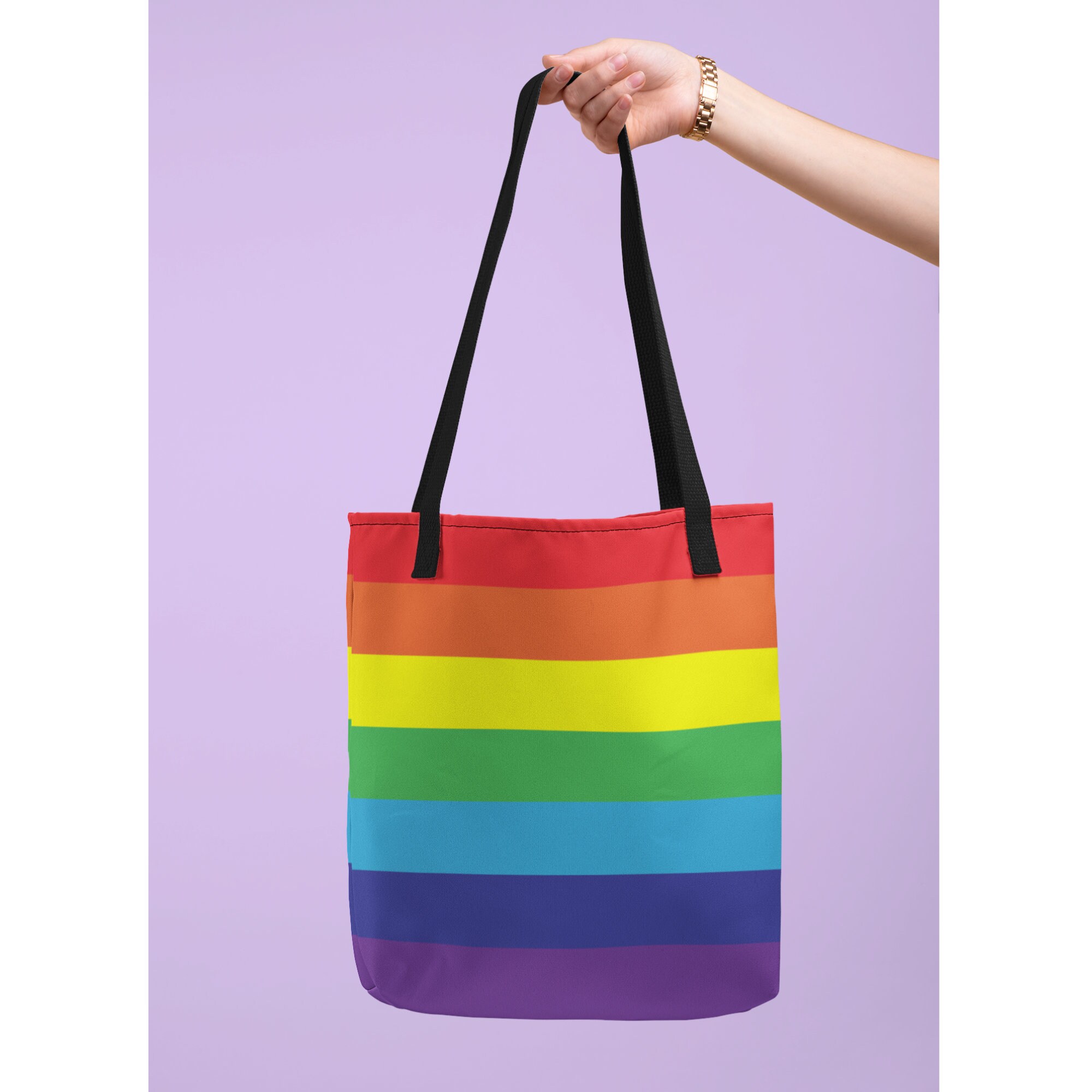Rainbow Tote Bag, Rainbow Pride Bag, Rainbow Flag Shopping Bag, Rainbow ...