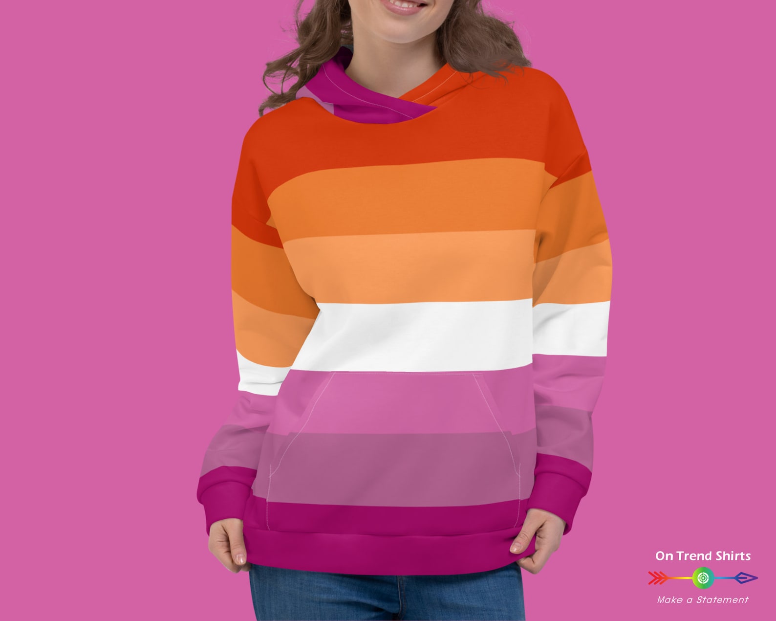 Lesbian Flag Hoodie Lesbian Pride Wear Lesbian Sweater - Etsy