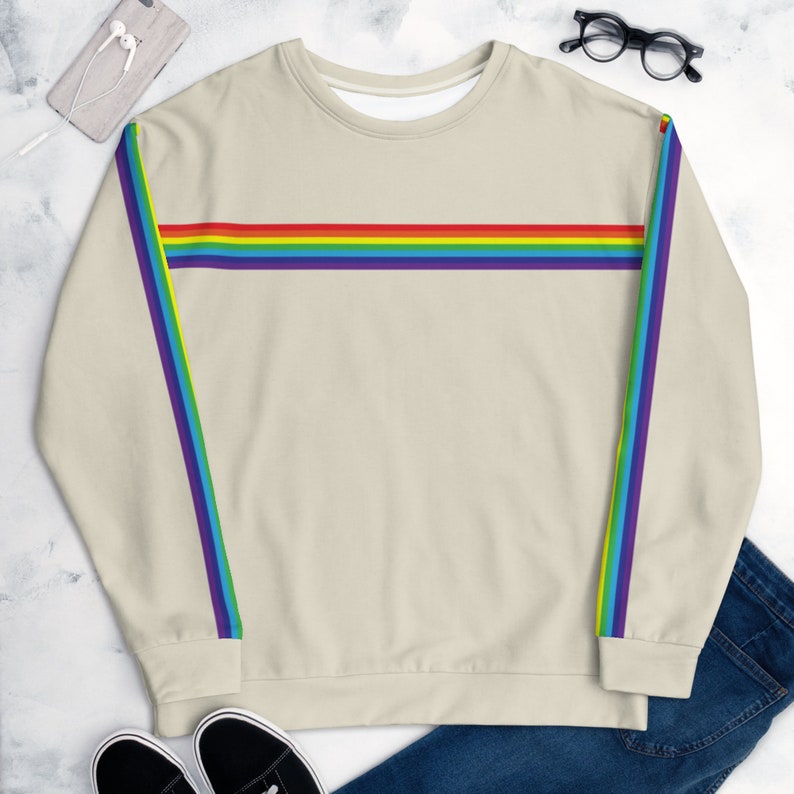 Rainbow Sweater LGBT Sweatshirt Rainbow Stripe Sweatshirt | Etsy