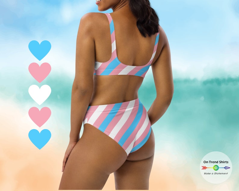 Transgender Bikini Set Padded Bikini Top & High Waisted - Etsy
