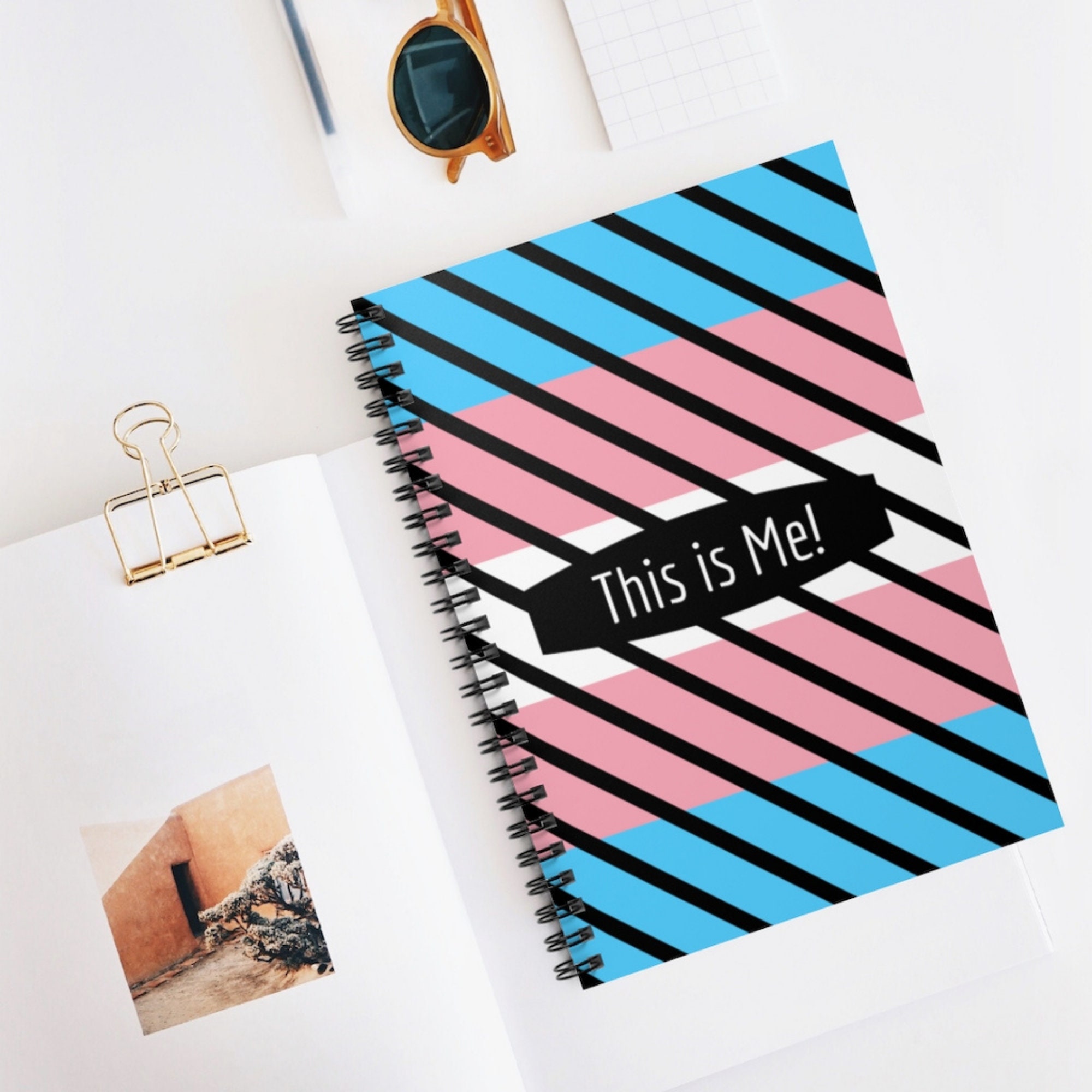 Personalized Trans Flag Lined Spiral Notebook Trans Pride | Etsy