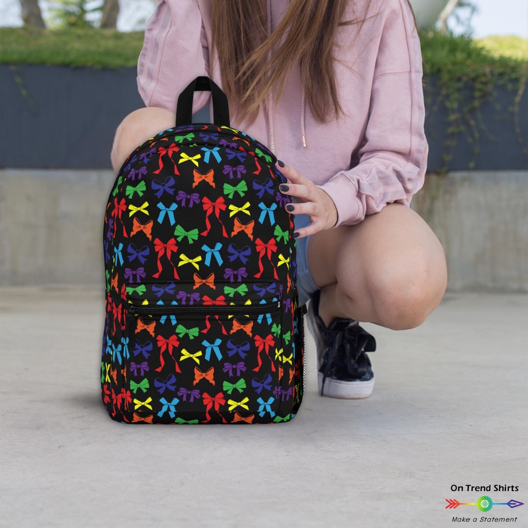 Coquette Rainbow Backpack, Aesthetic LGBT Pride Bag, Subtle Pride Flag ...