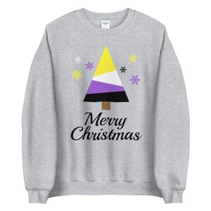Nonbinary Christmas Jumper, Non Binary Flag Merry Christmas Sweater, NB ...