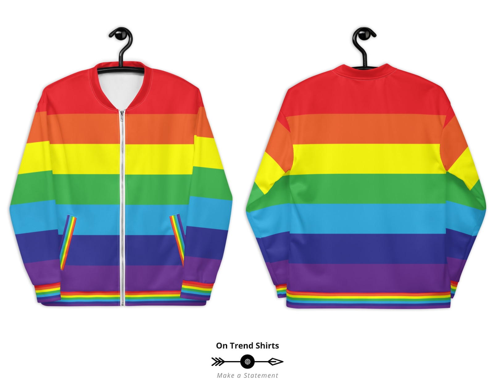 Rainbow Flag Jacket Gay Pride Jacket lightweight Bomber | Etsy