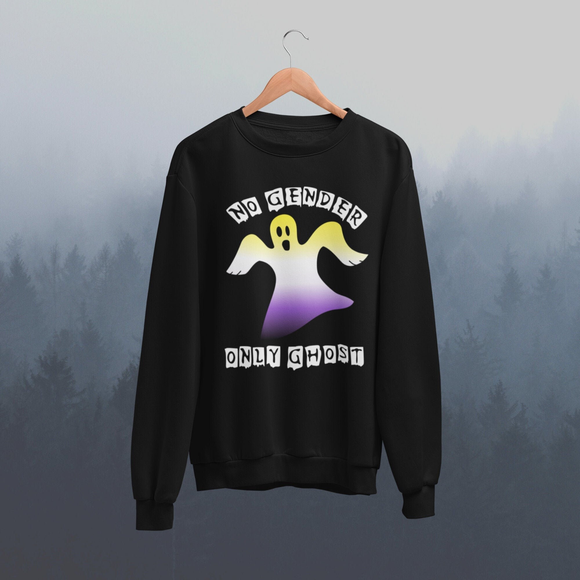 No Gender only Ghost Non Binary Halloween Sweatshirt | Etsy