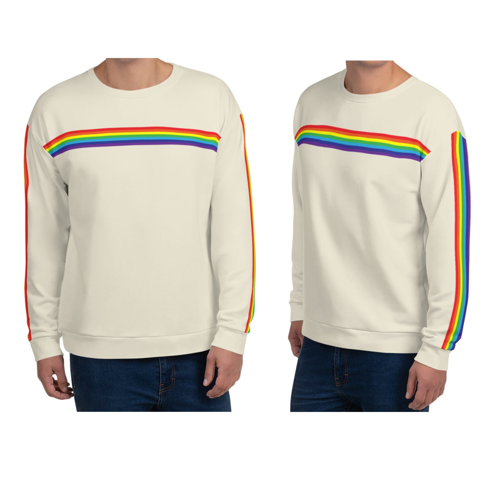 Rainbow Sweater LGBT Sweatshirt Rainbow Stripe Sweatshirt | Etsy