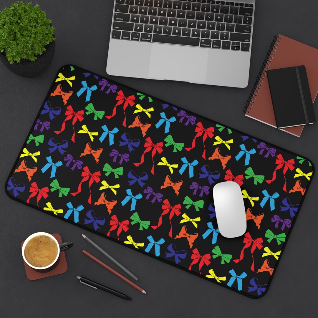 3 Sizes Coquette Pride Desk Mat, Trendy Queer Mouse Pad, Rainbow Flag ...