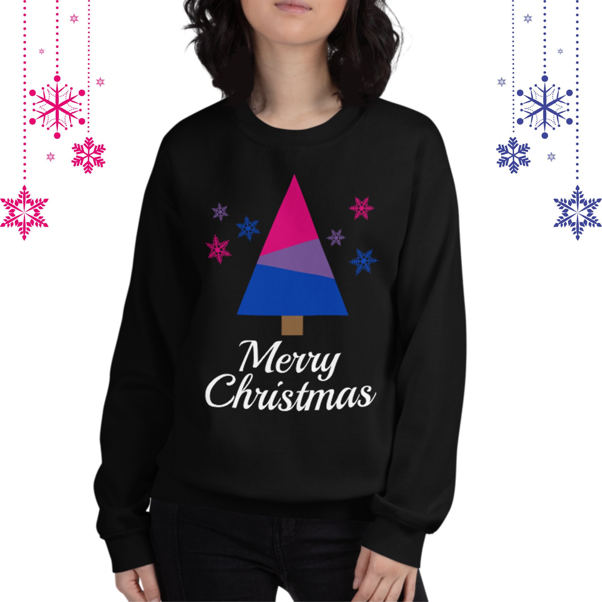 Bisexual Christmas Jumper Bi Pride Christmas Sweater Bi Flag | Etsy