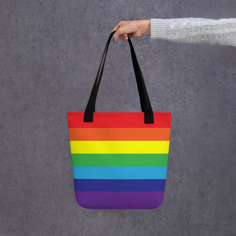 Rainbow Tote Bag Rainbow Pride Bag Rainbow Flag Shopping | Etsy