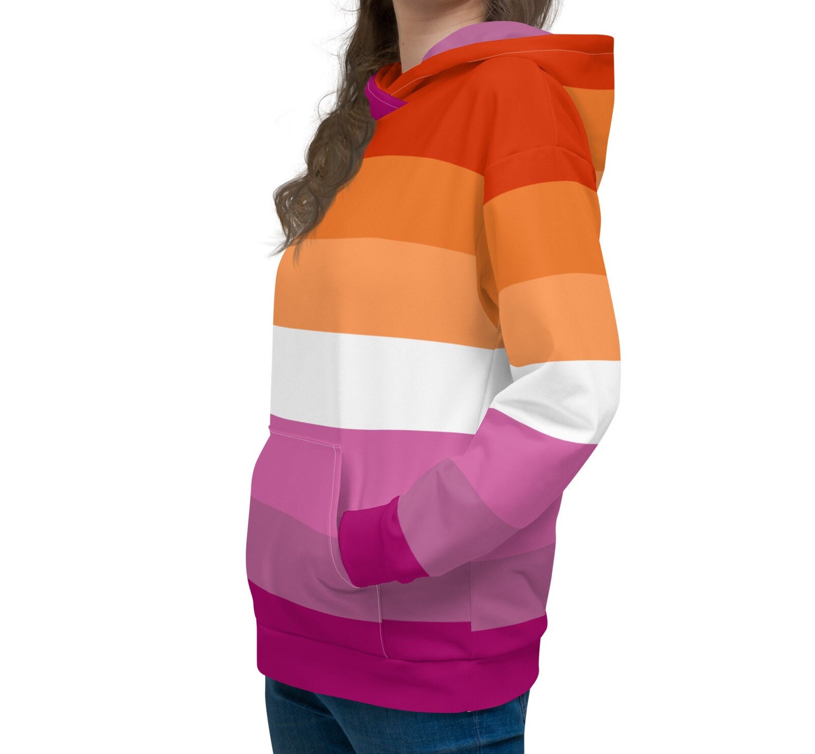 Lesbian Flag Hoodie Lesbian Pride Wear Lesbian Sweater - Etsy