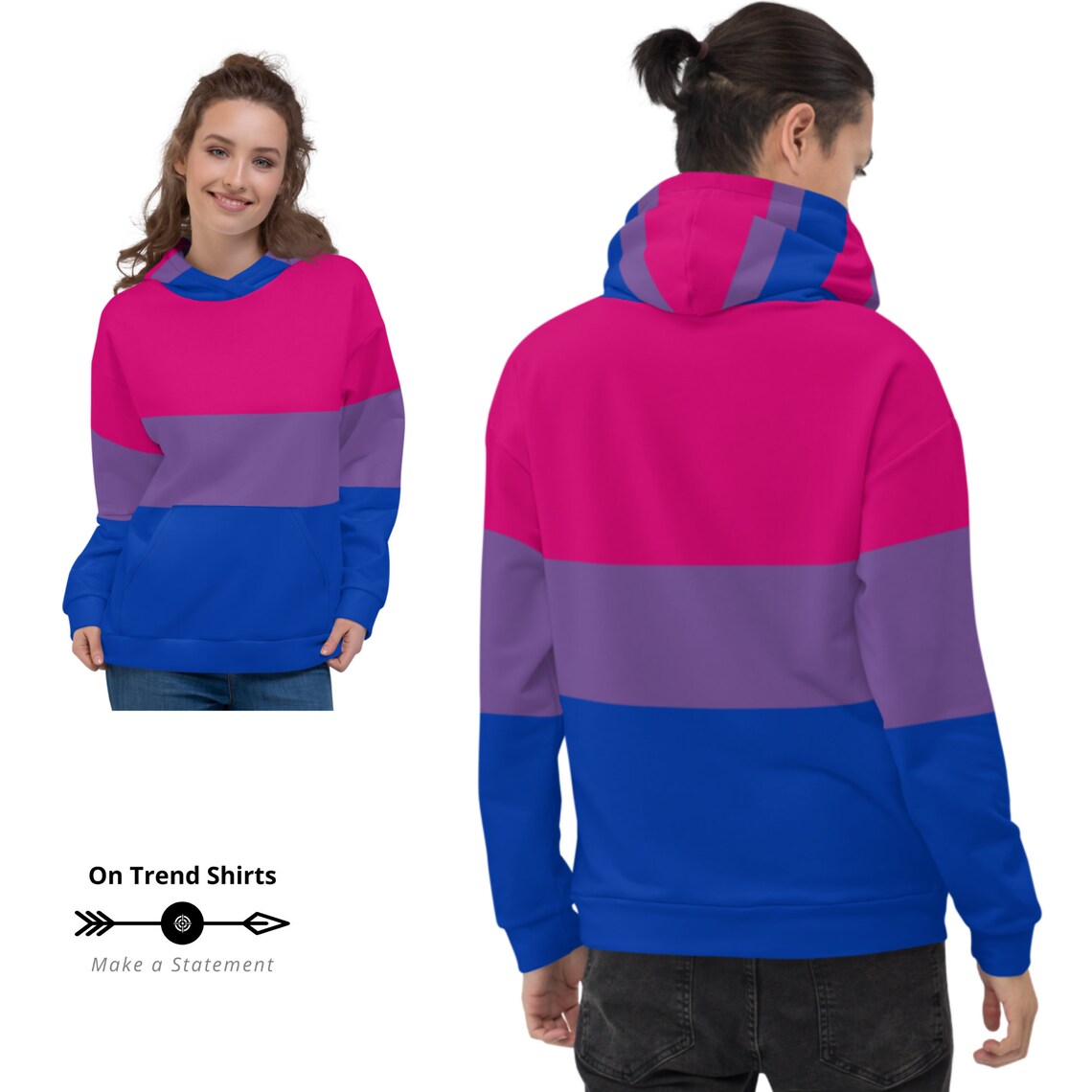 Bisexual Flag Hoodie Bi Pride Hoodie Bisexual Colors Etsy
