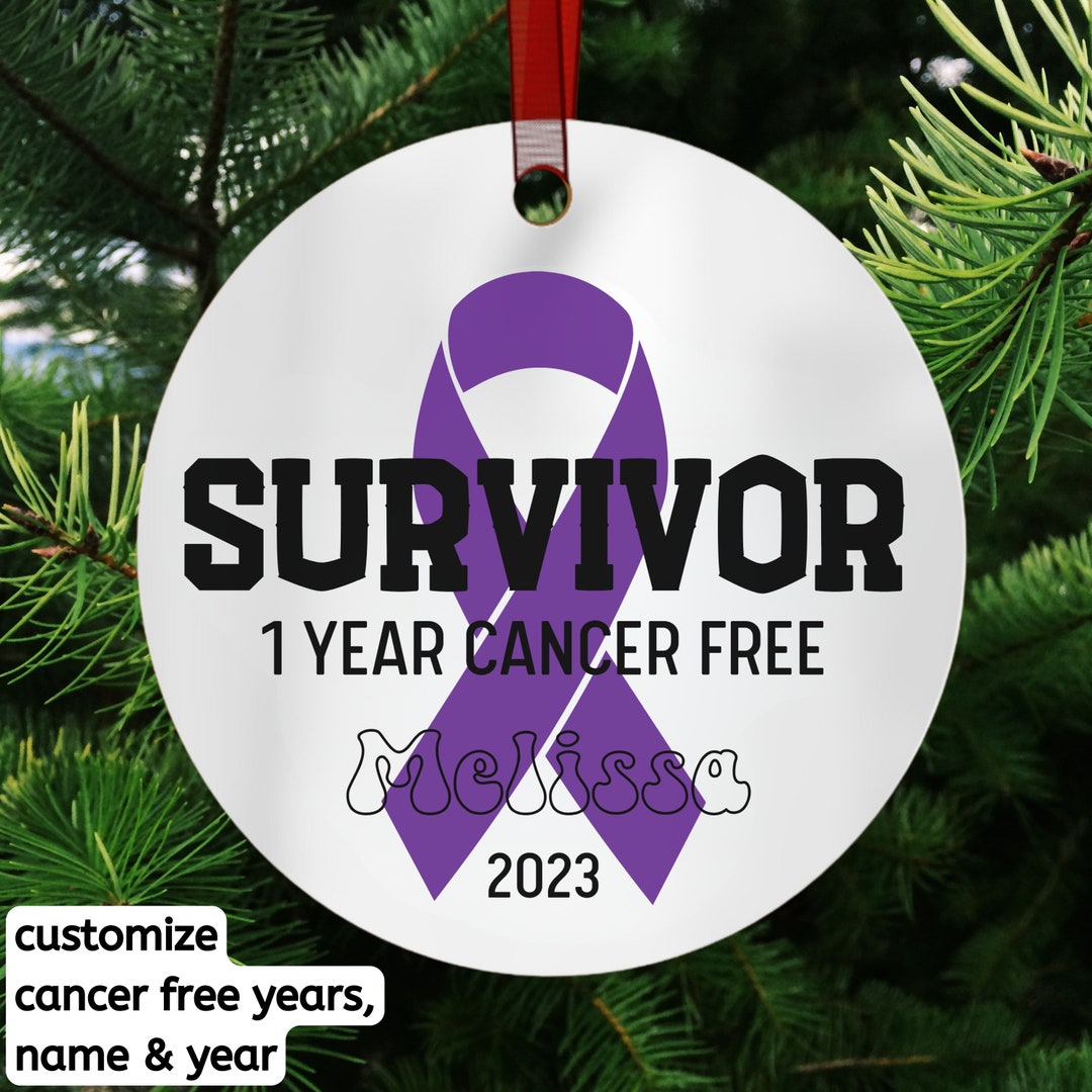 Custom Pancreatic Cancer Survivor Ornament, Customized Purple Cancer ...