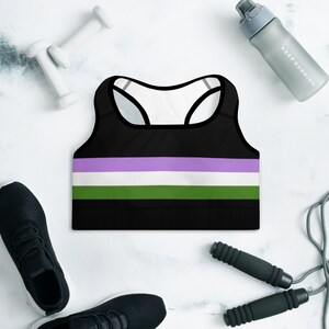 Genderqueer Sports Bra, Queer Pride Training Bra, Genderqueer Flag Yoga ...
