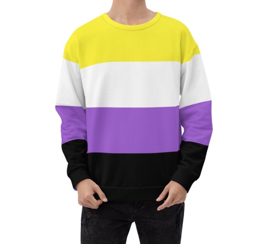 Nonbinary Sweatshirt Nonbinary Flag Sweater Non Binary Pride | Etsy
