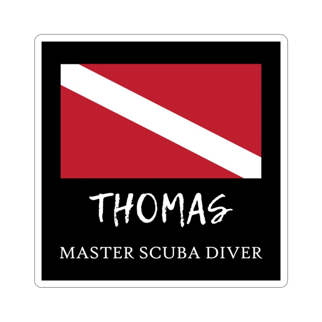 Custom Name Master Scuba Diver Sticker, Scuba Diving Sticker, Diver ...