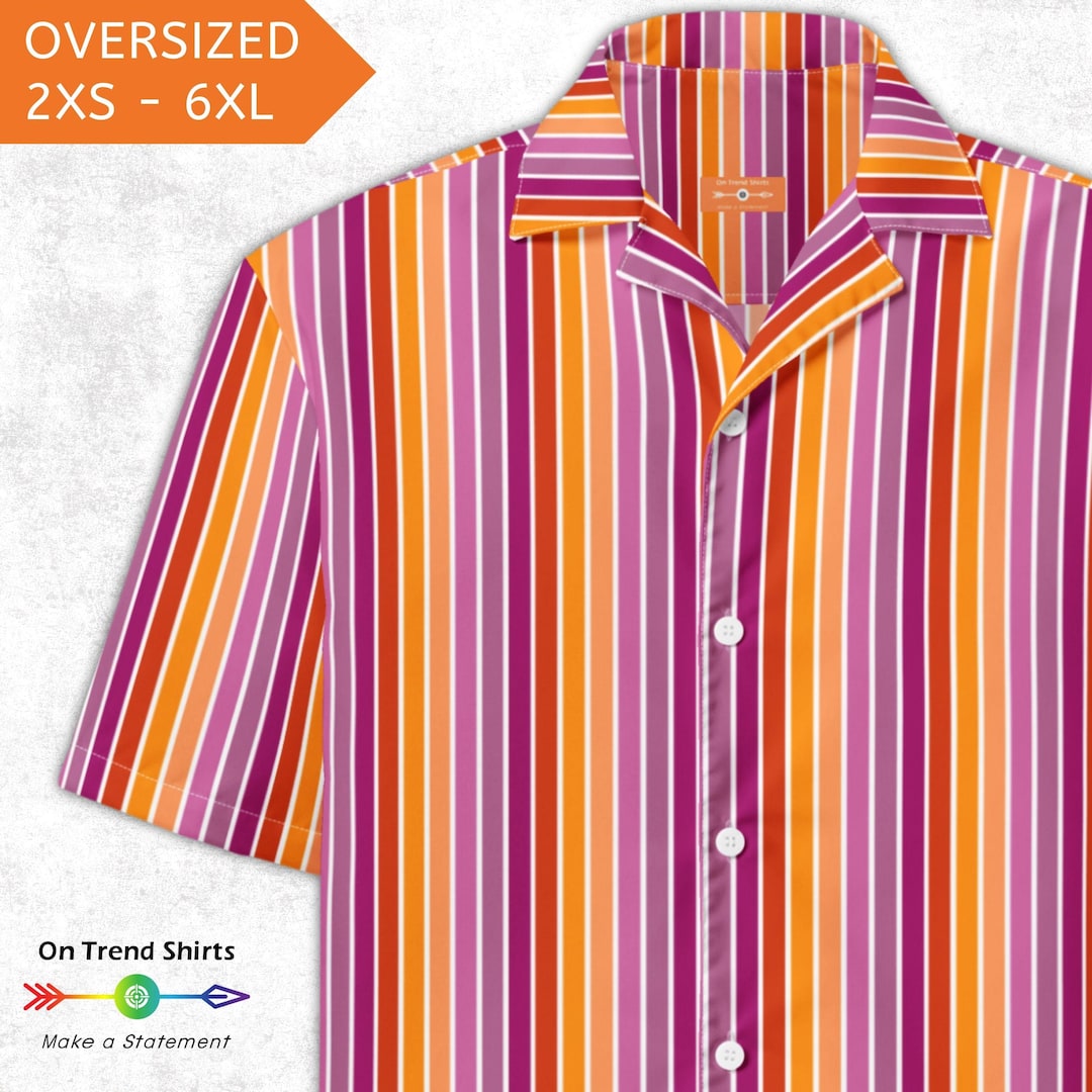 Lesbian Flag Stripe Pride Shirt, Subtle Lesbian Shirt, Striped Lesbian ...