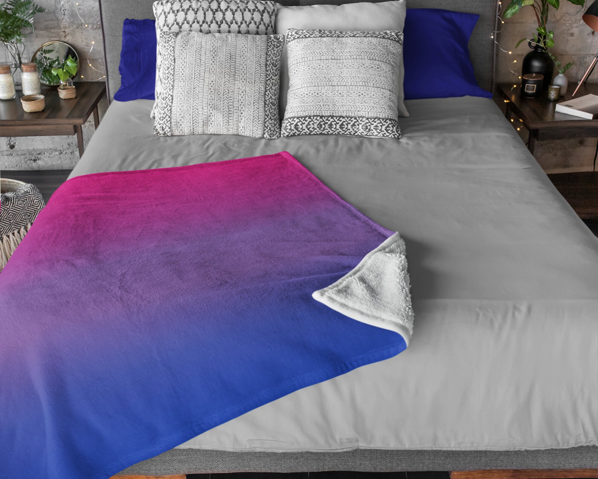 Ombré Bisexual Blanket, Bi Pride Blanket, Bisexual Flag Aesthetic Room ...