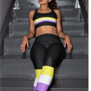 Nonbinary Sports Bra, Nonbinary Flag Training Bra, Non Binary Pride ...