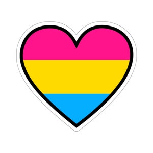 Pansexual Sticker, Pan Pride Heart Sticker, Queer Laptop Stickers ...