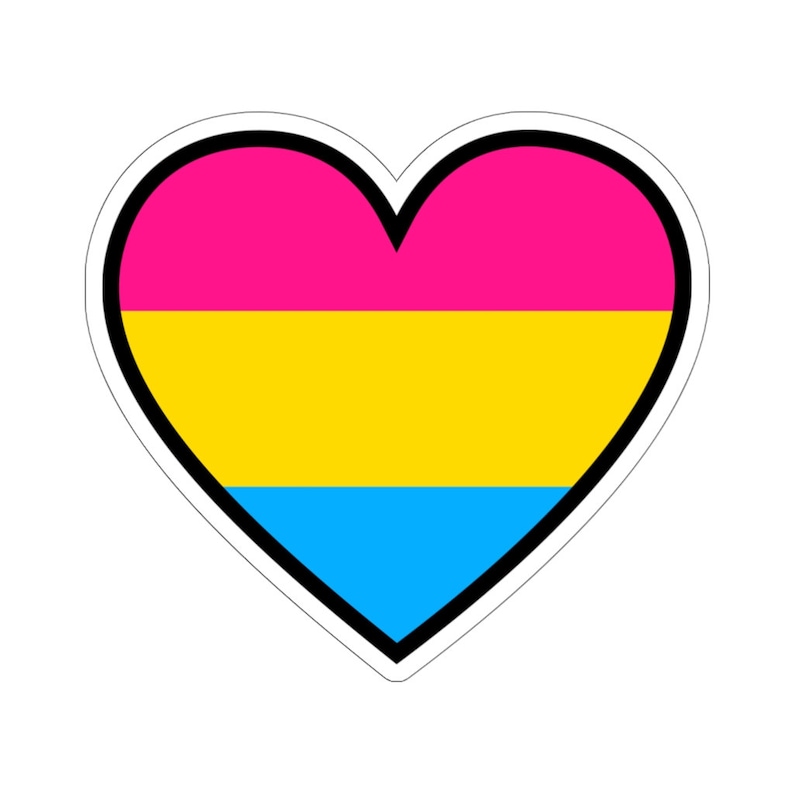 Pansexual Sticker Pan Pride Heart Sticker Queer Laptop Etsy