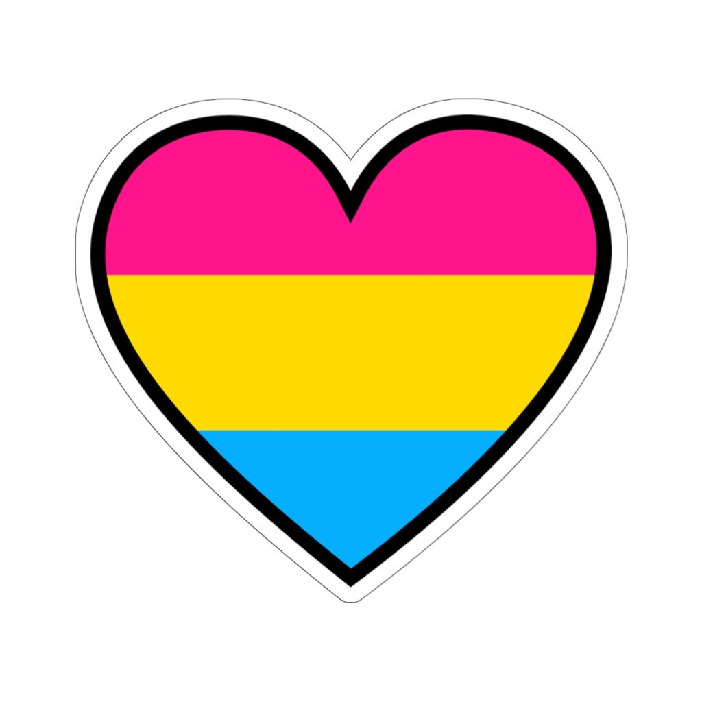 Pansexual Sticker Pan Pride Heart Sticker Queer Laptop Etsy Uk
