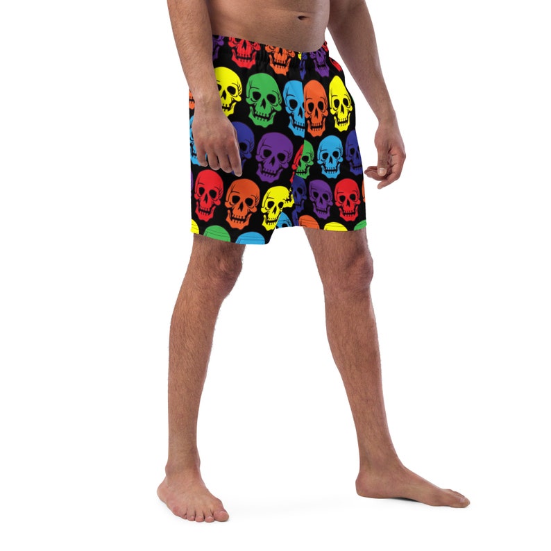 2xs 6xl Rainbow Skulls Mens Swim Trunks Gothic Rainbow - Etsy