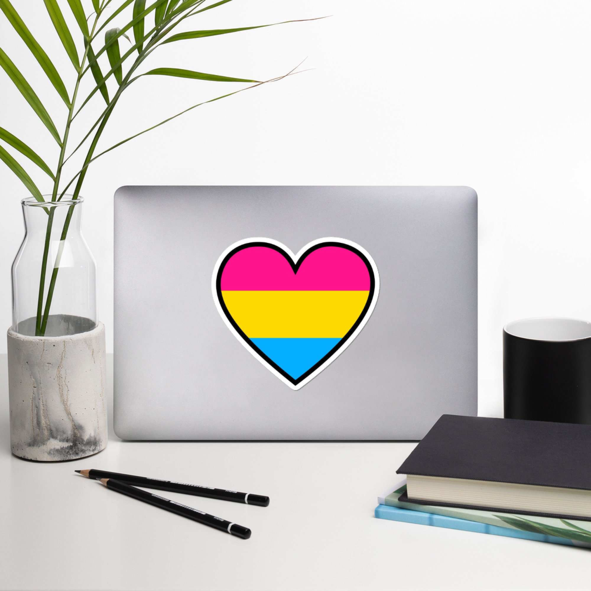 Pansexual Sticker Pan Pride Heart Sticker Queer Laptop - Etsy