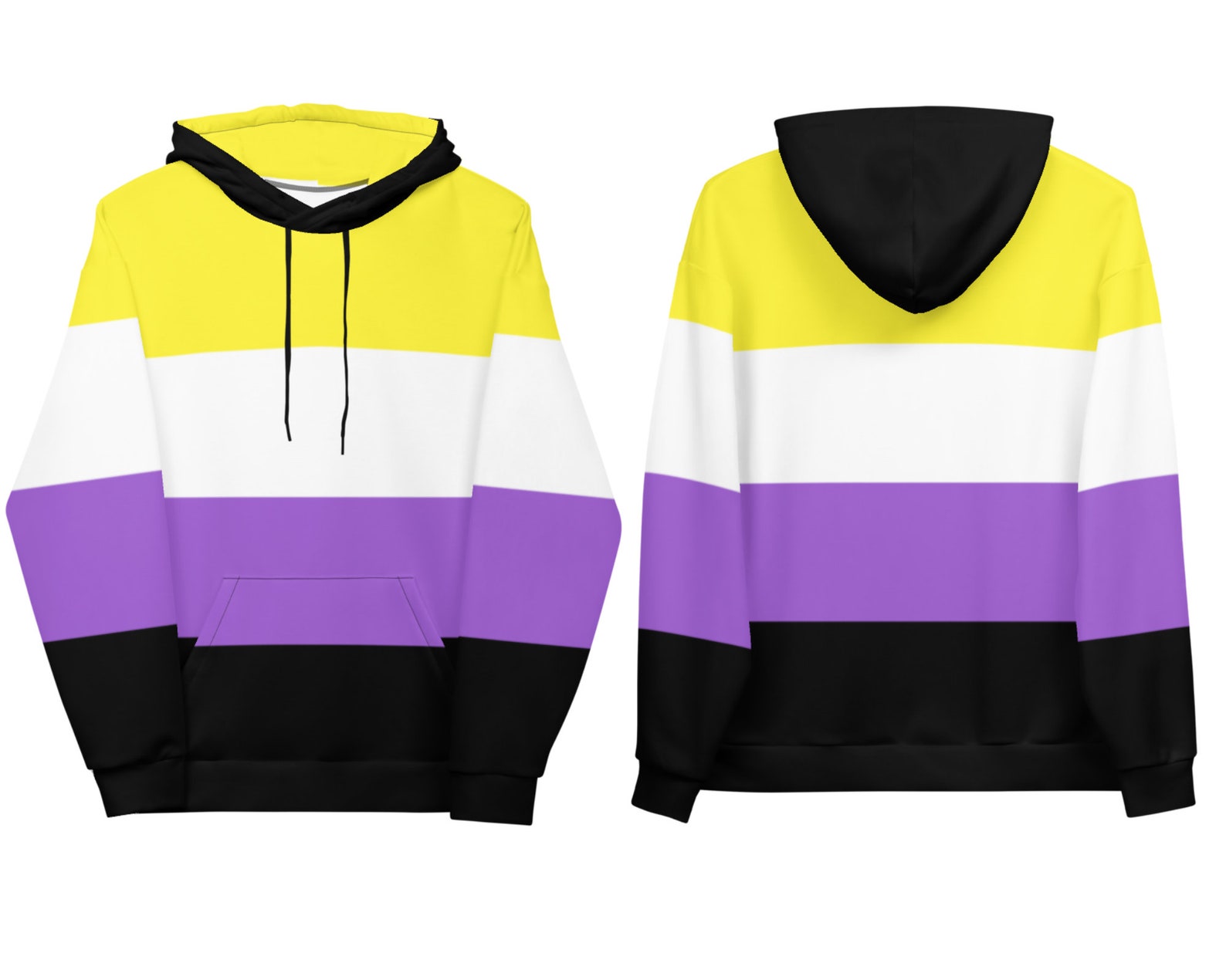 Nonbinary Hoodie Nonbinary Flag Hooded Sweatshirt Nonbinary | Etsy