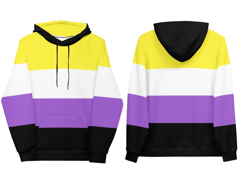 Nonbinary Hoodie Nonbinary Flag Hooded Sweatshirt Nonbinary | Etsy