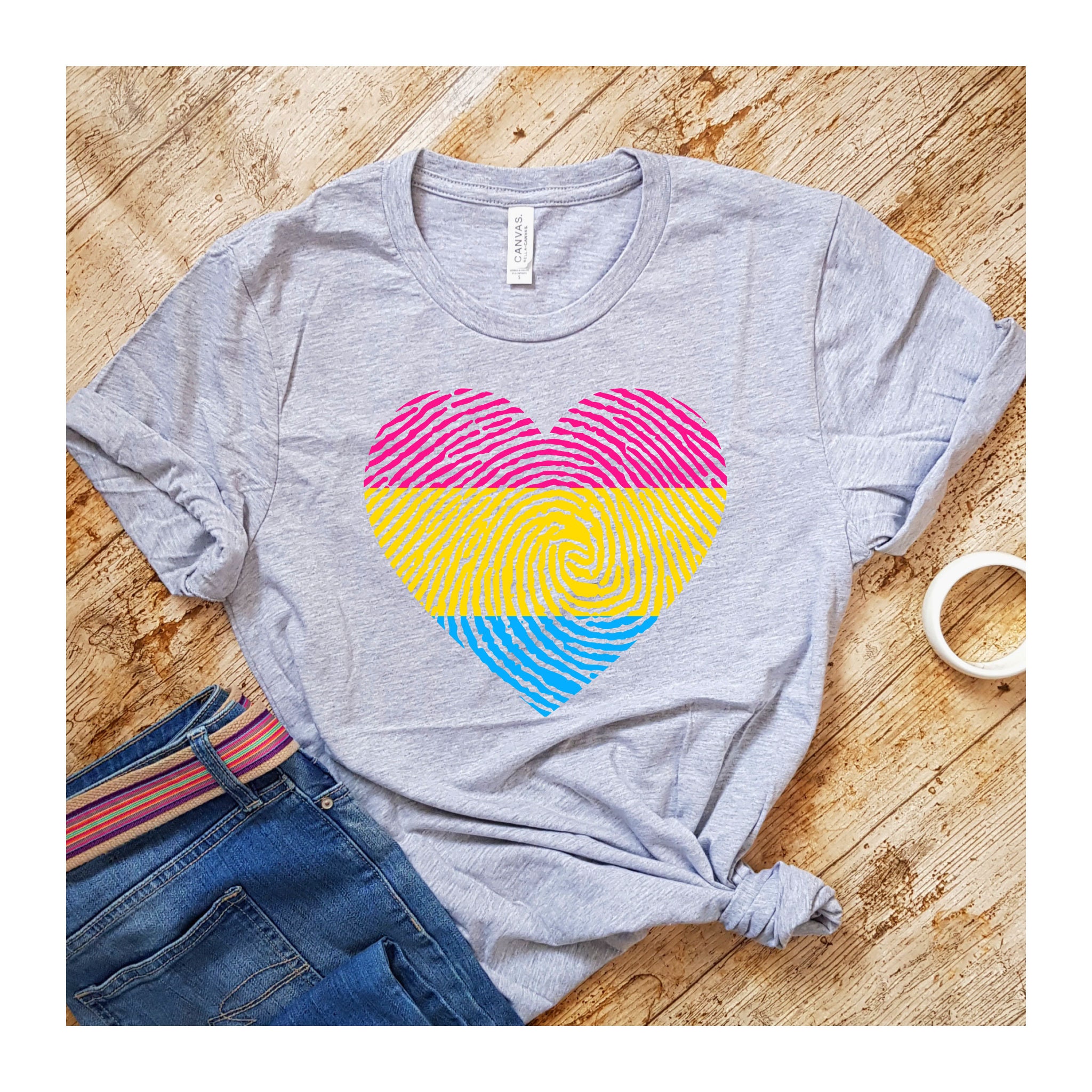 Pan Pride Shirt Pansexual Flag Shirt Pansexual Heart Tee | Etsy