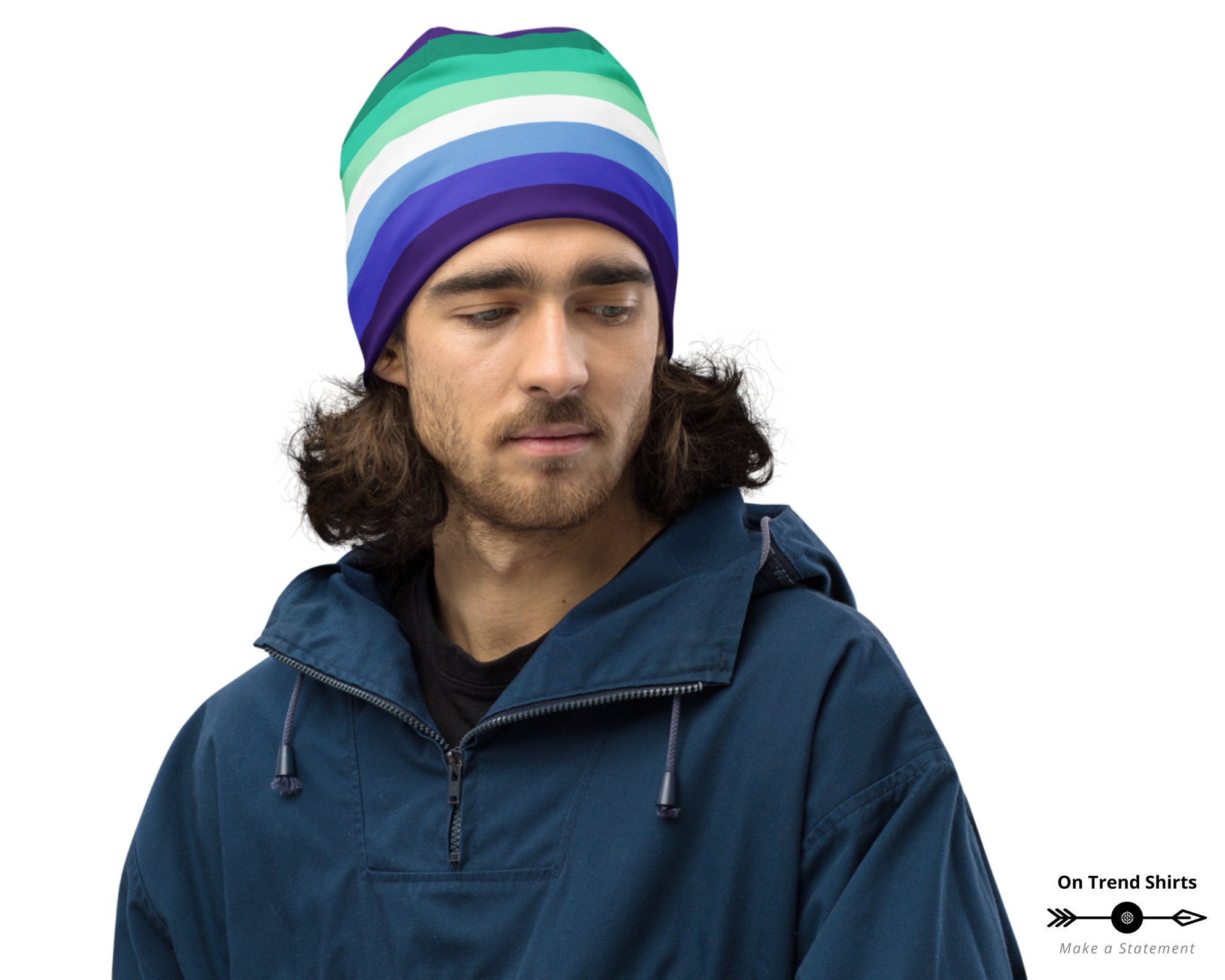 MLM Flag Beanie Gay Male Pride Beanie Hat Gay Pride Hat - Etsy