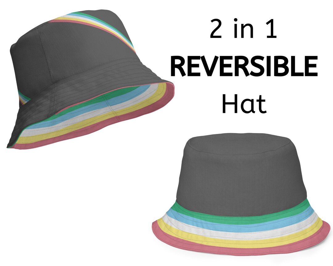 2 in 1 Reversible Disability Pride Flag Bucket Hat, Disability Pride ...