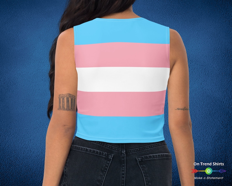 Transgender Flag Crop Top Cropped Transgender Pride Tank Top | Etsy