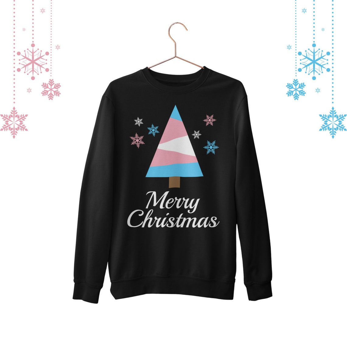 Transgender Christmas Jumper, Trans Pride Christmas Sweater, Trans Flag ...