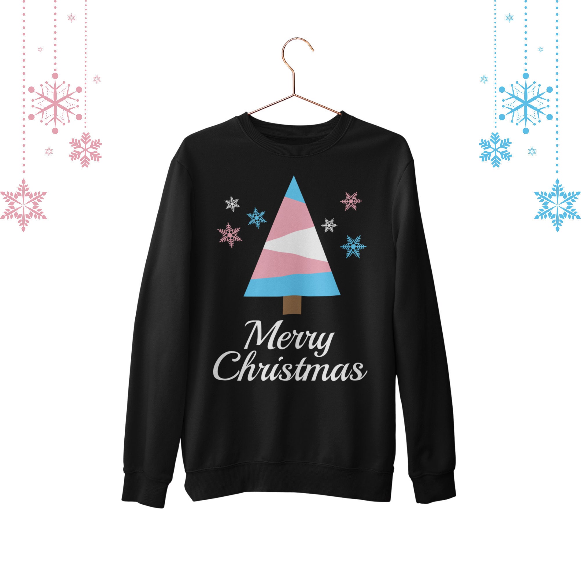 Transgender Christmas Jumper, Trans Pride Christmas Sweater, Trans Flag ...