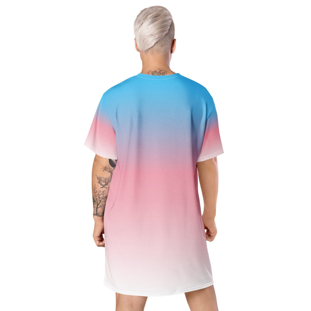2xs - 6xl Ombré Trans Flag Dress, Oversized Trans Dress, Trans Pride ...
