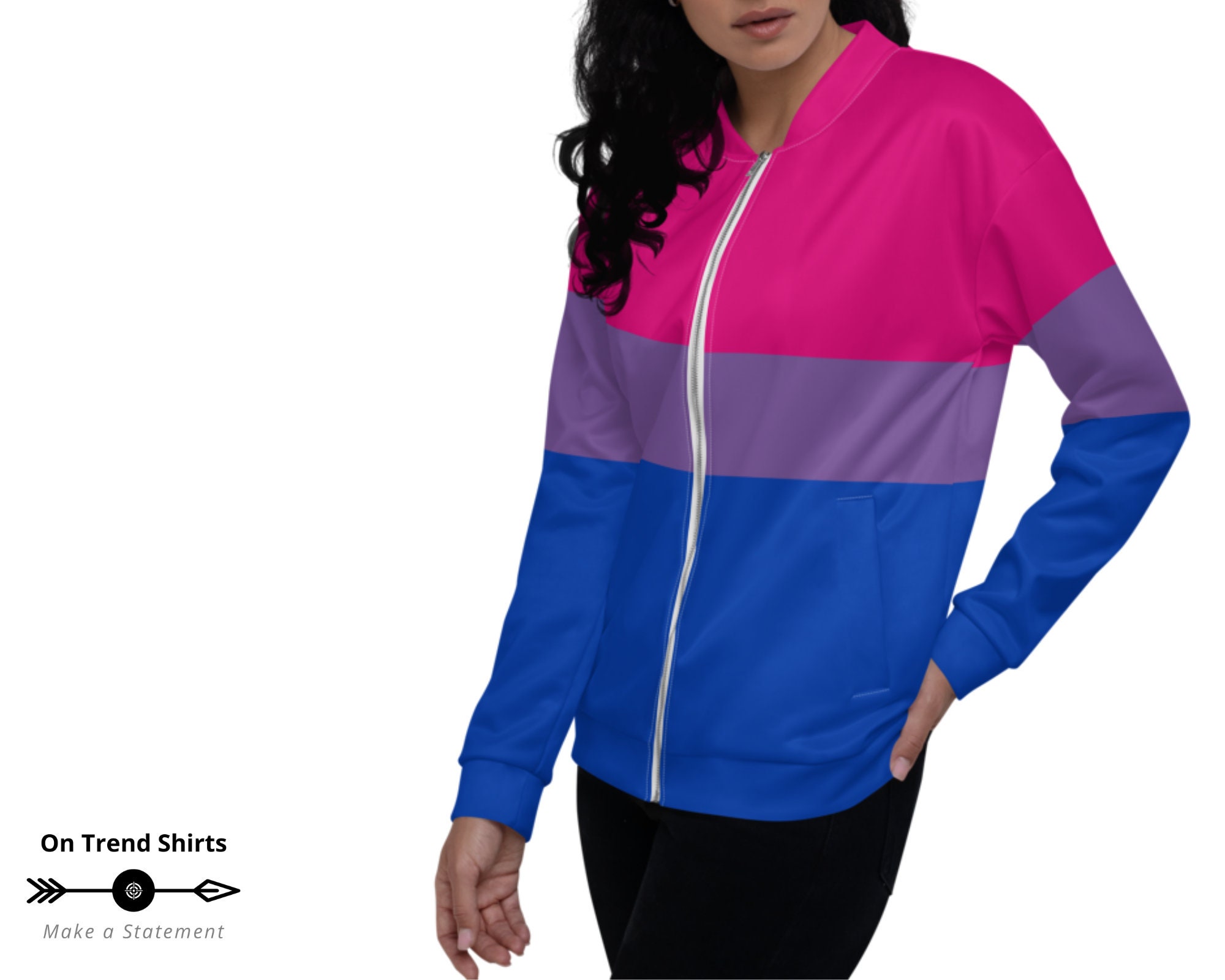 Bisexual Pride Flag Bomber Jacket, Bisexual Clothes, Bi Pride Gifts ...