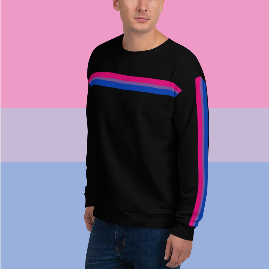 Bisexual Sweatshirt Bisexual Flag Sweatshirt Bi Pride Etsy