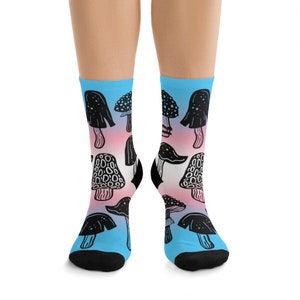 Transgender Mushroom Socks, One Size, Trans Socks, Transgender Socks ...