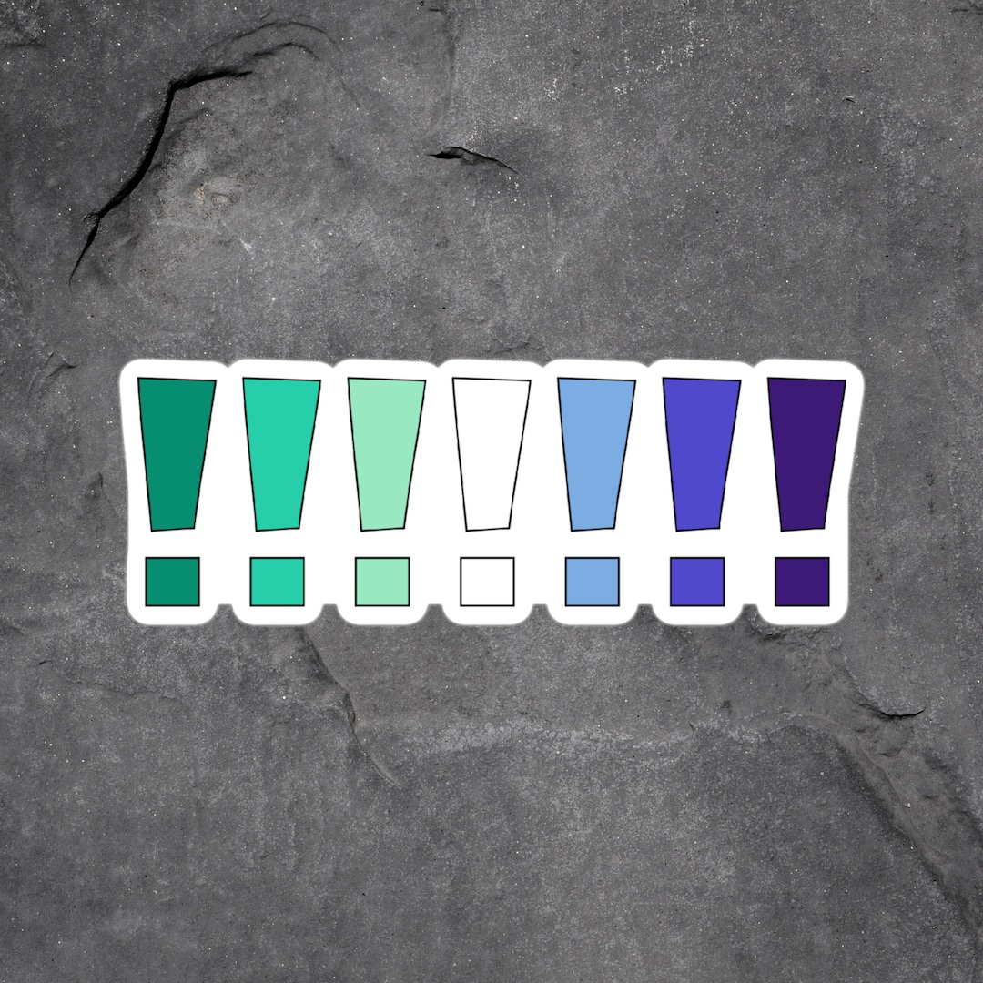 Male Gay Flag Sticker, Exclamation Mark MLM Pride Sticker, Gay Blue ...