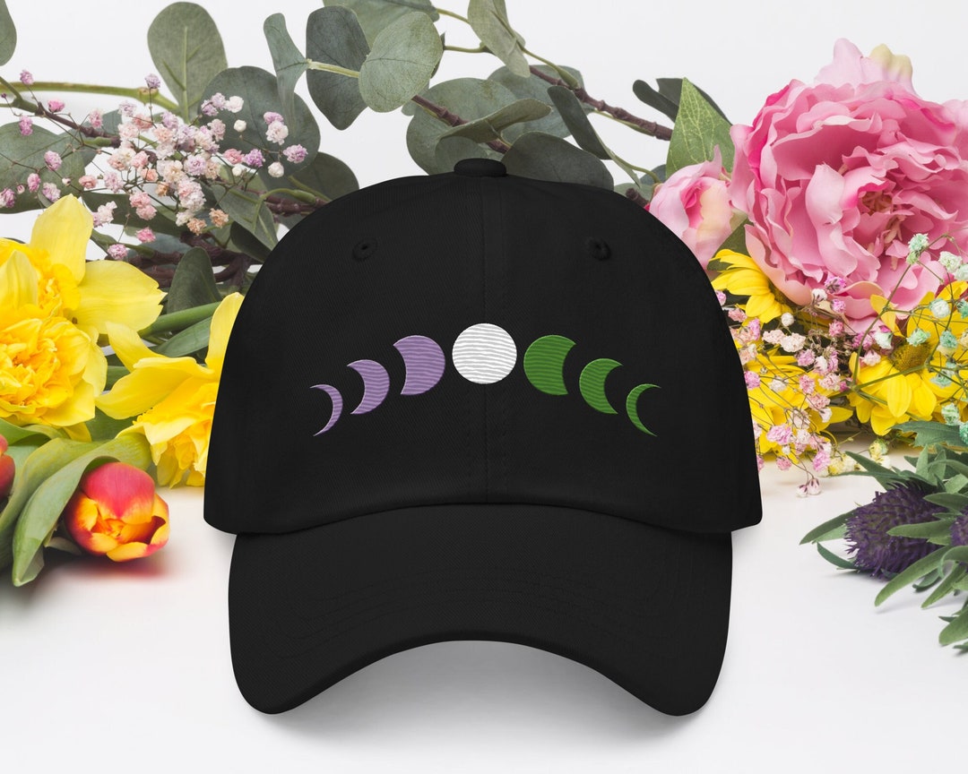 Embroidered Genderqueer Hat, Subtle Genderqueer Pride Hat Celestial ...