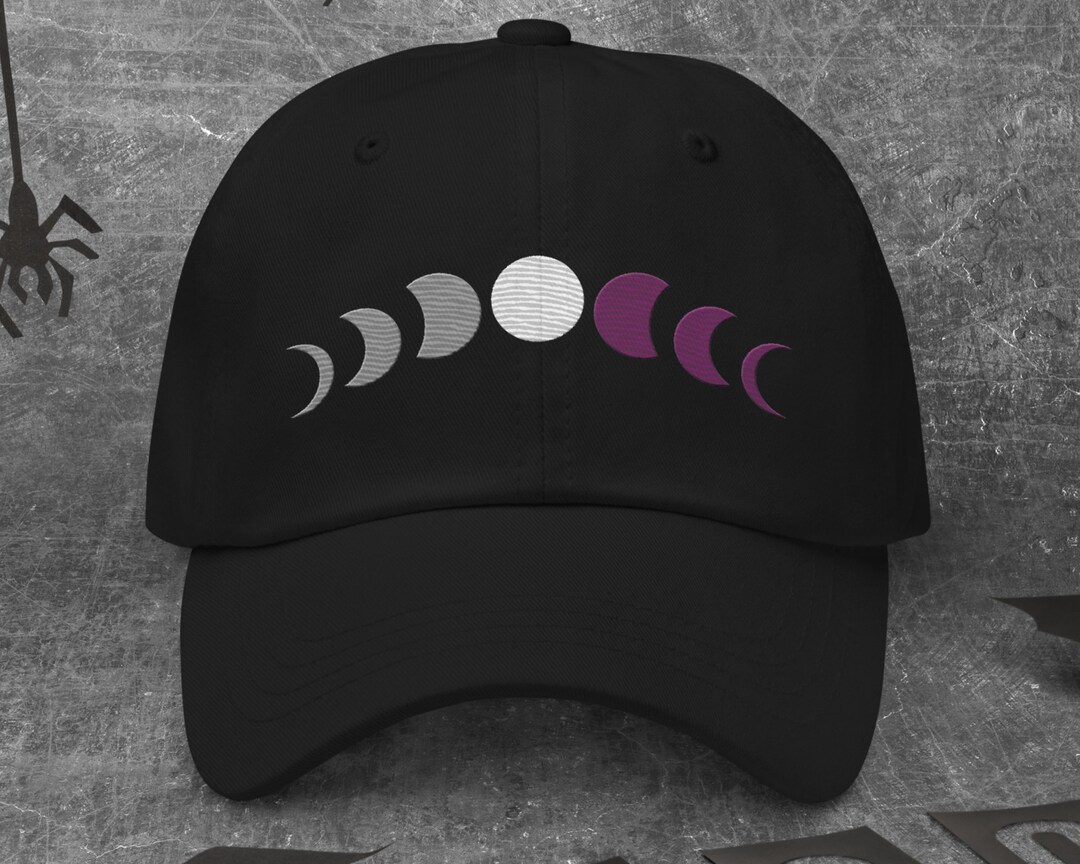 Embroidered Ace Hat, Subtle Asexual Hat, Celestial Asexual Flag Moon ...