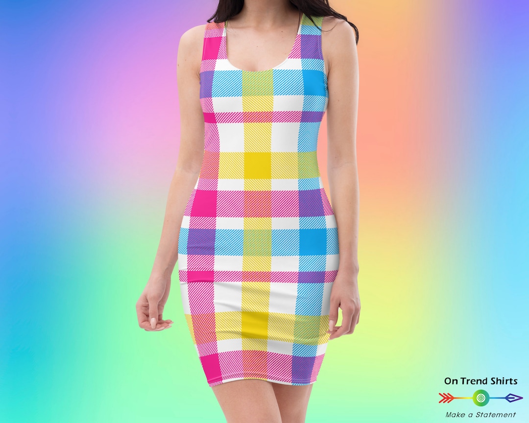 Pansexual Tartan Dress, Subtle Pansexual Dress, Pan Pride Wear ...