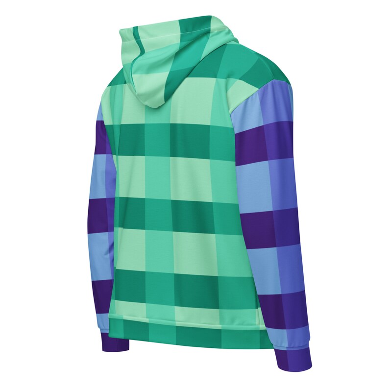 Subtle MLM Pride Flag Plaid Color Block Full Zip up Hoodie, Gay Male ...