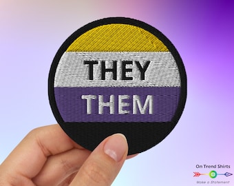 Non-binary Pride Flag Embroidered Patch - Etsy UK