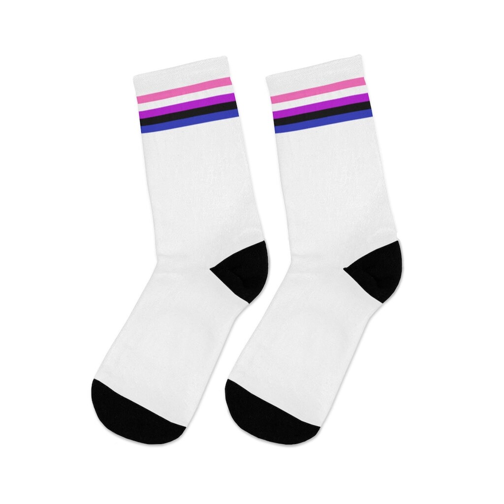 Genderfluid Socks One Size White Striped Gender Fluid Socks - Etsy