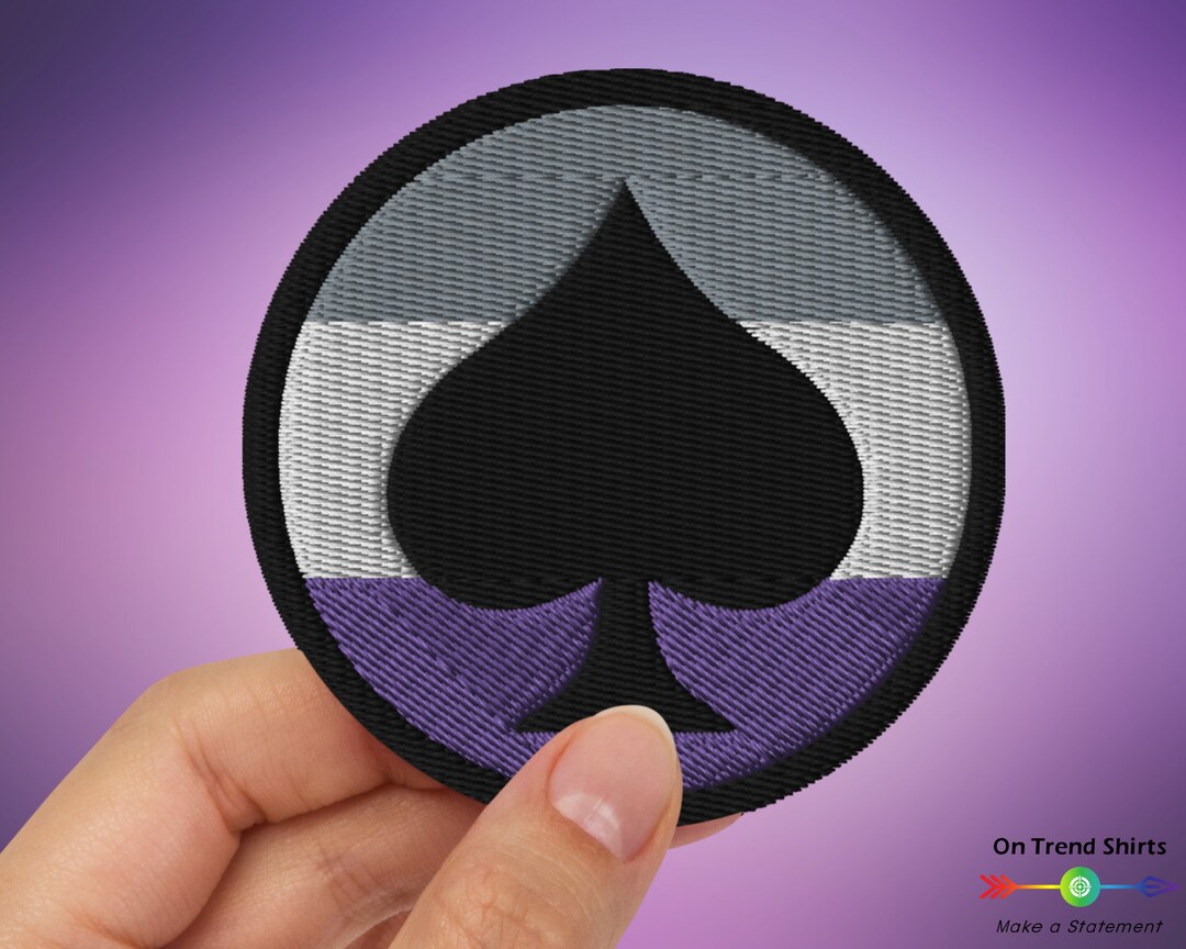 Ace of Spades Asexual Patch, 3" Embroidered Patch, Asexual Flag Iron on Patch, Asexual Pride ...