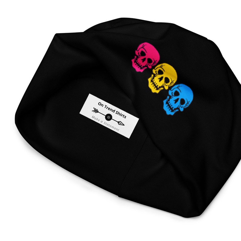 Pansexual Skulls Beanie, Gothic Pansexual Beanie Hat, Subtle Pan Pride ...